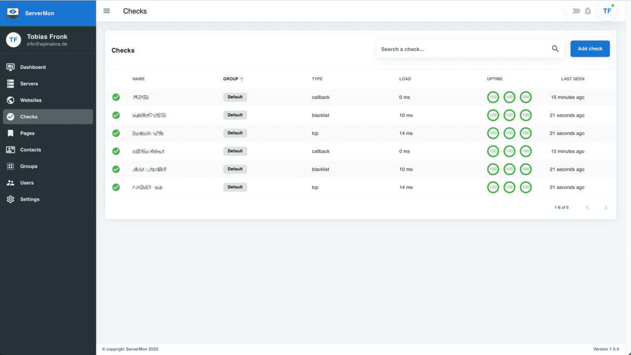 ServerMon - Lightweight Server, Website and Service Monitoring